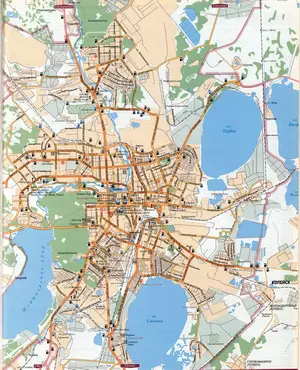 Chelyabinsk city map with attractions. Tourist map of Chelyabinsk ...