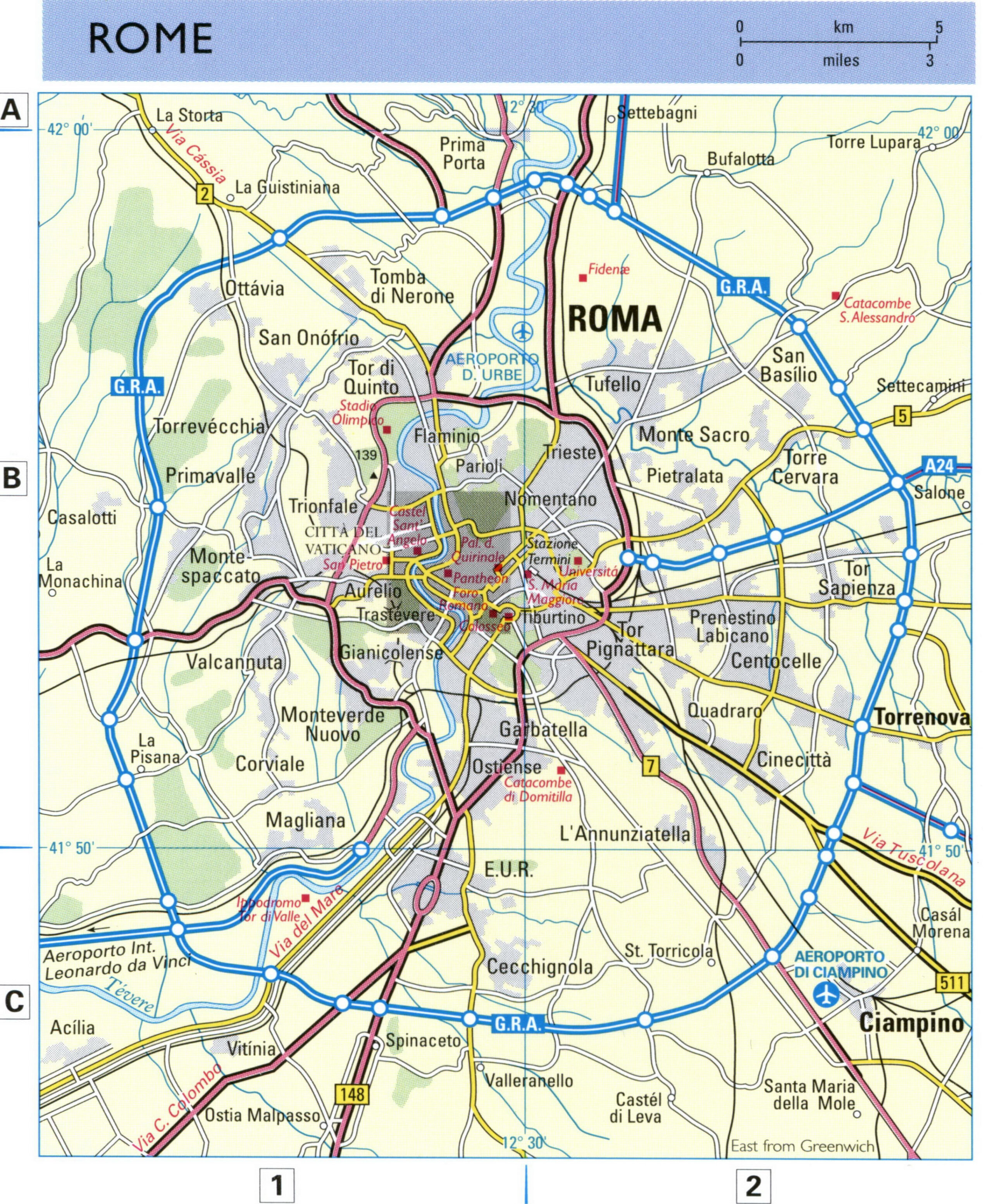 Rome city map attractions Tourist map Rome Printable map PDF format ...