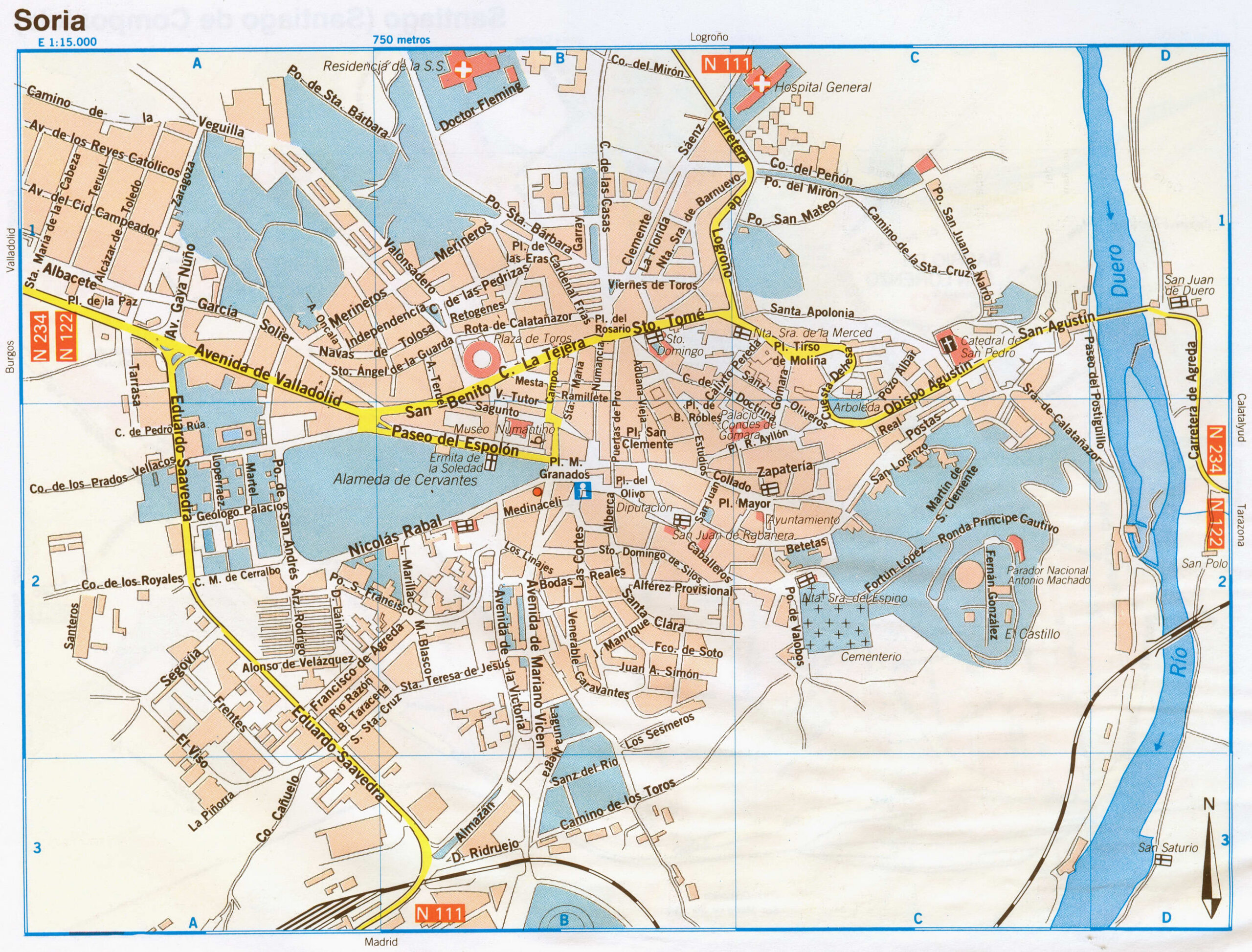 Soria city map with attractions. Where is Soria in Spain. Soria maps ...