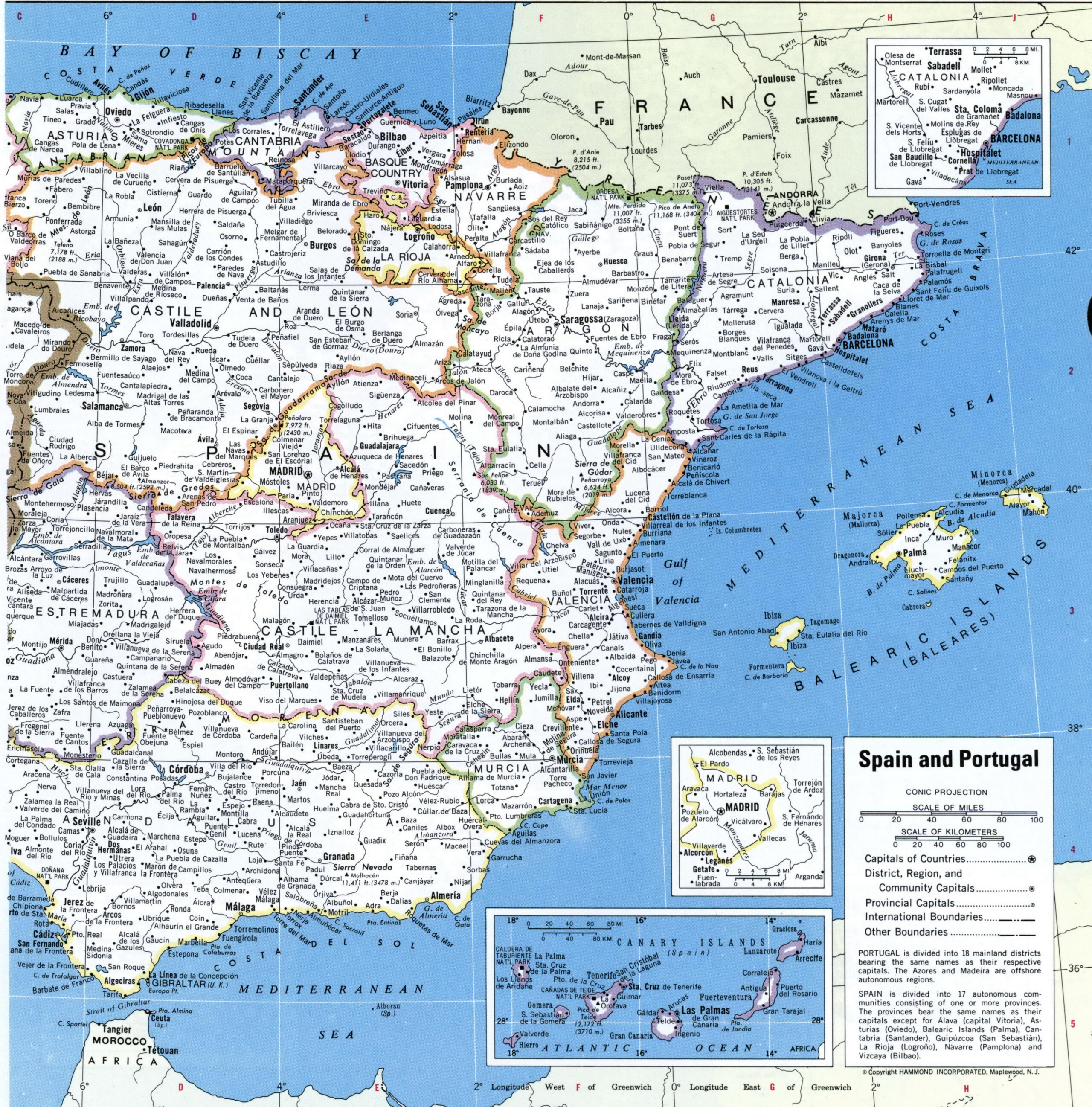 Map Spain List cities in Spain Tourist maps Spanish cities with ...