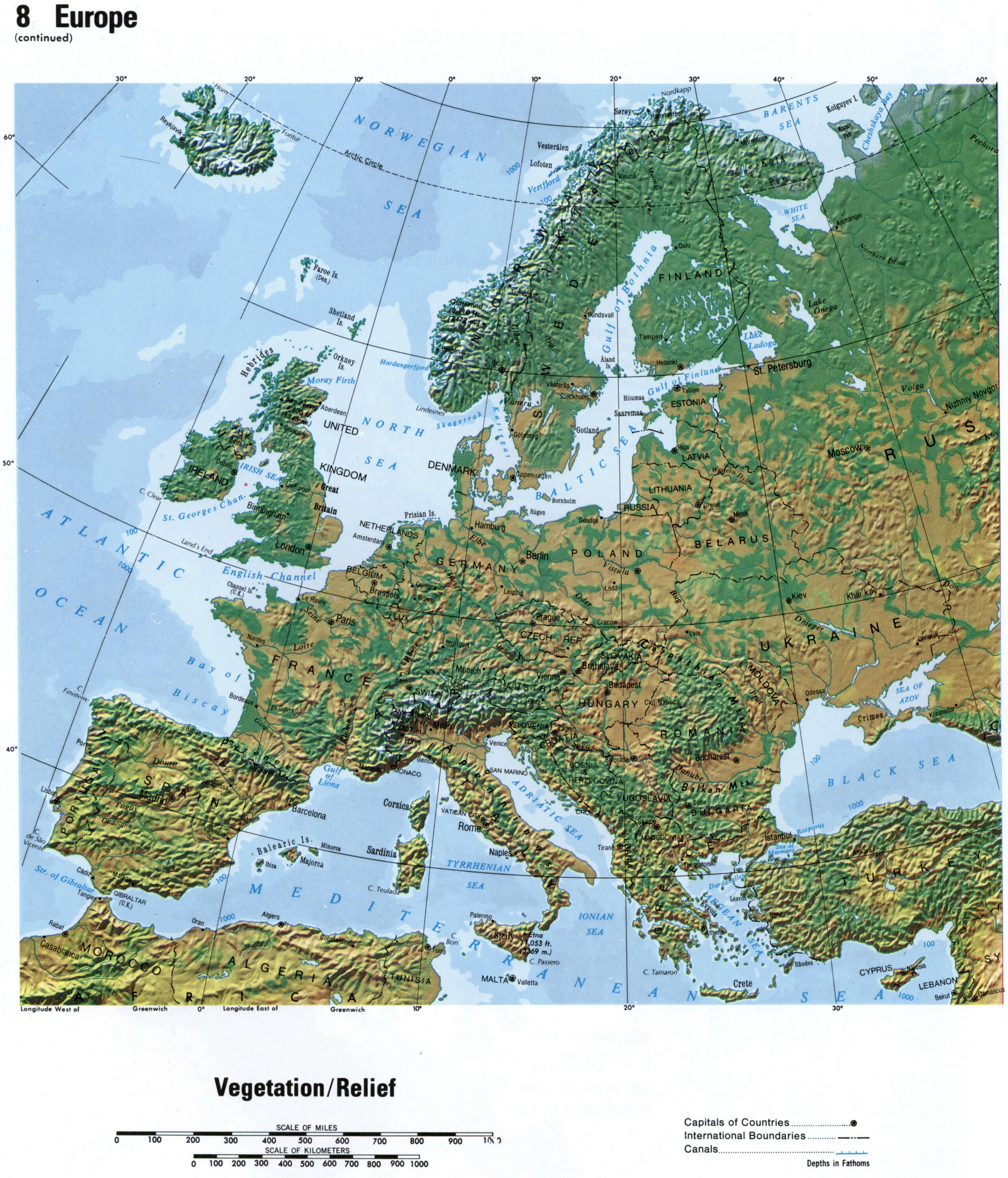 Map of Europe Maps European cities List cities in Europe Printable ...