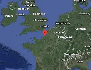 Dieppe city map with local sights. Map of Dieppe streets with beautiful ...