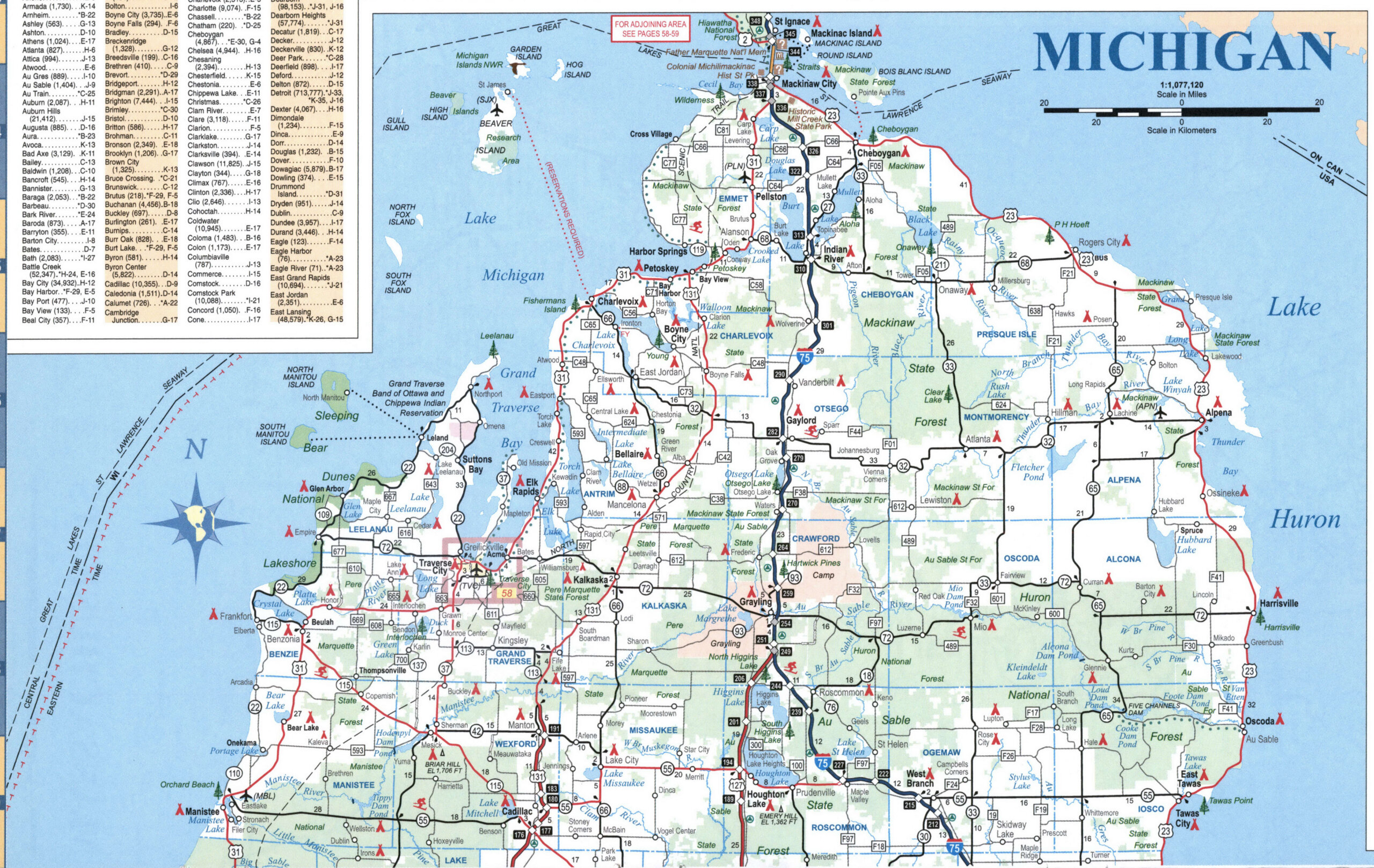 Maps of Michigan with cities towns. Map Michigan with county lines