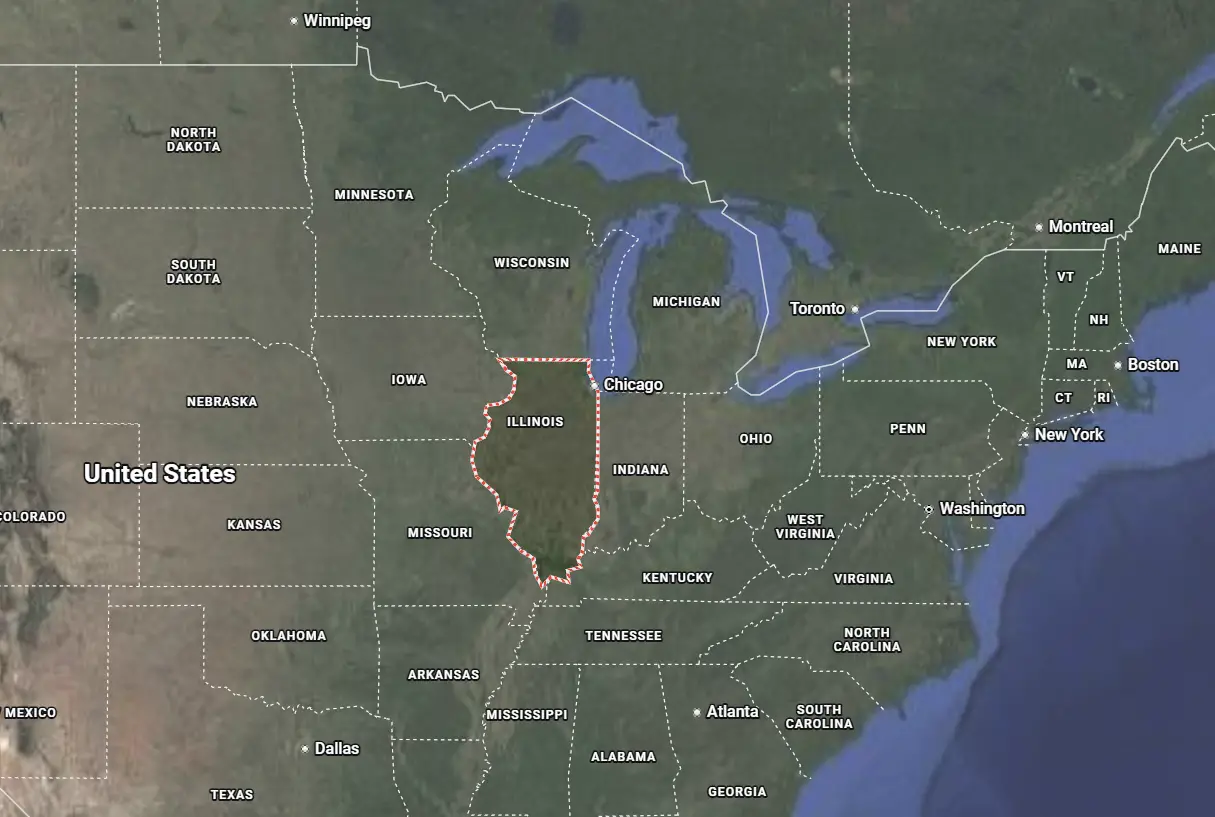 Maps of Illinois with cities and towns. Map of Illinois with county lines